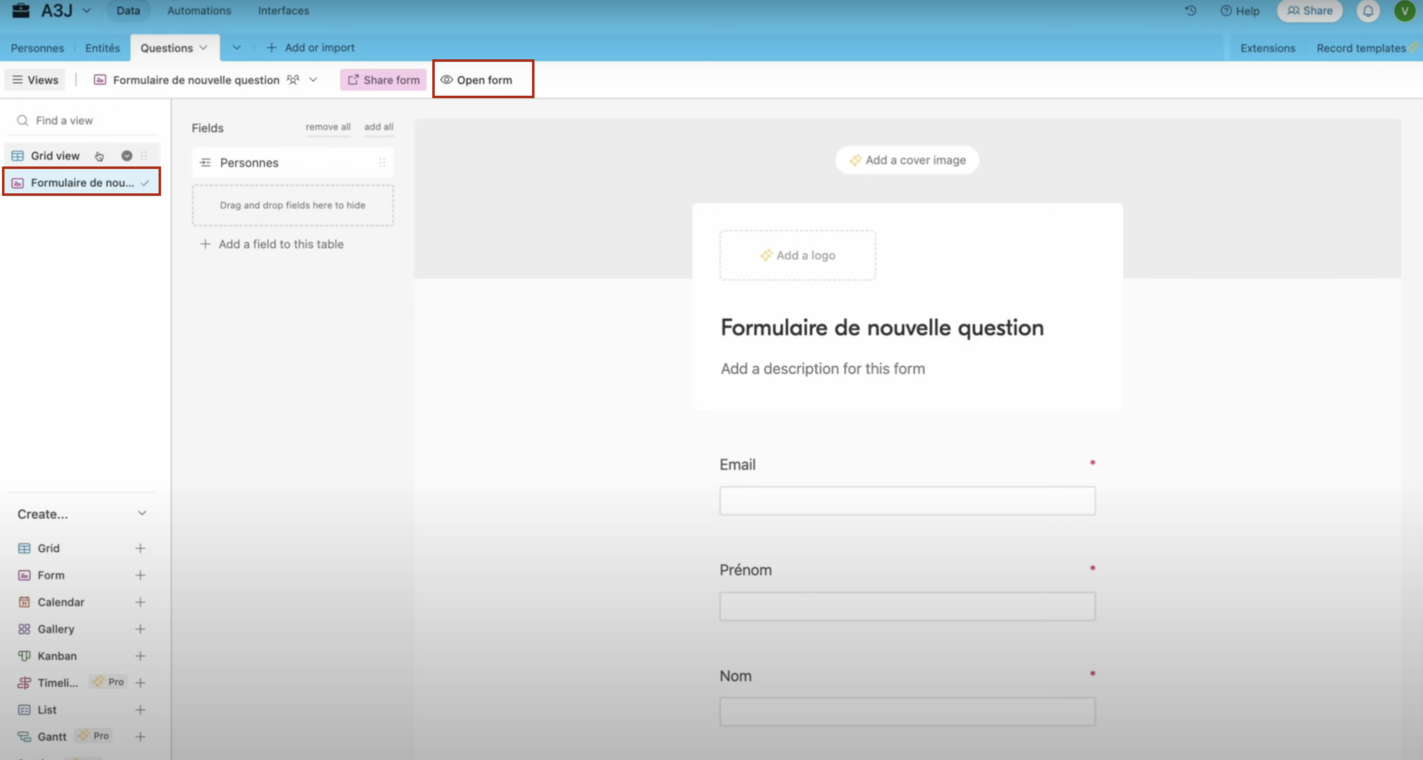 Tuto Airtable jour 3 : Formulaires, automatisation, page designer ...
